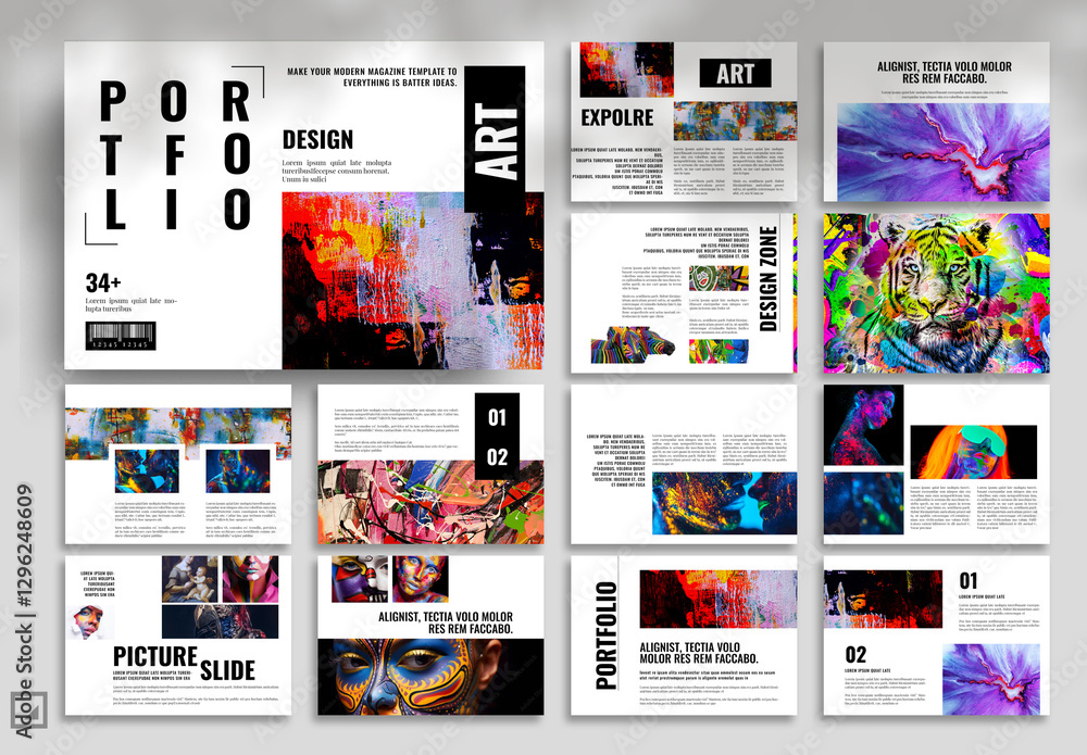 Portfolio Magazine Layout Stock Template | Adobe Stock