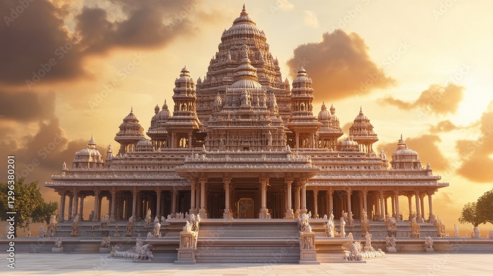Poster shri Ram Mandir Temple in Ayodhya,birth place Lord Rama, 22nd ...