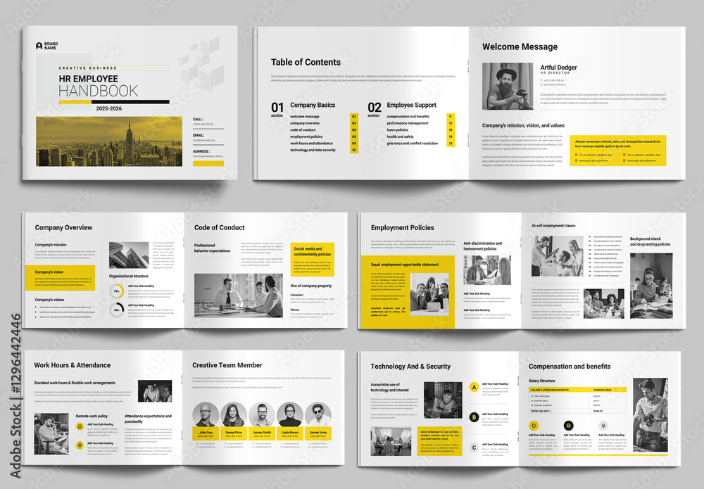 HR Employee Handbook Template for Corporate Policies and Guidelines ...