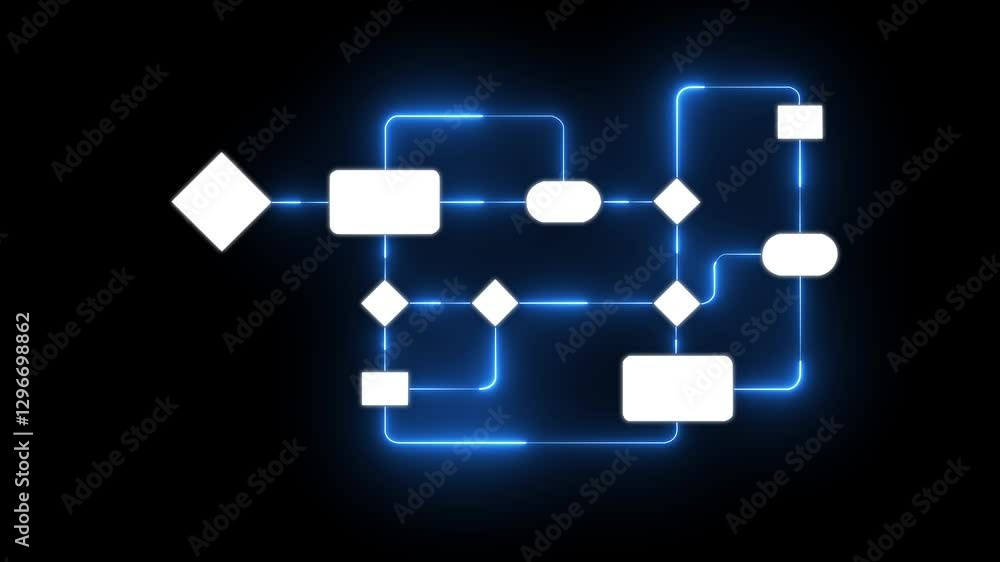 Neon glowing Block diagram concept analysis scheme logical algorithm ... Neon glowing Block diagram concept analysis scheme logical algorithm ...