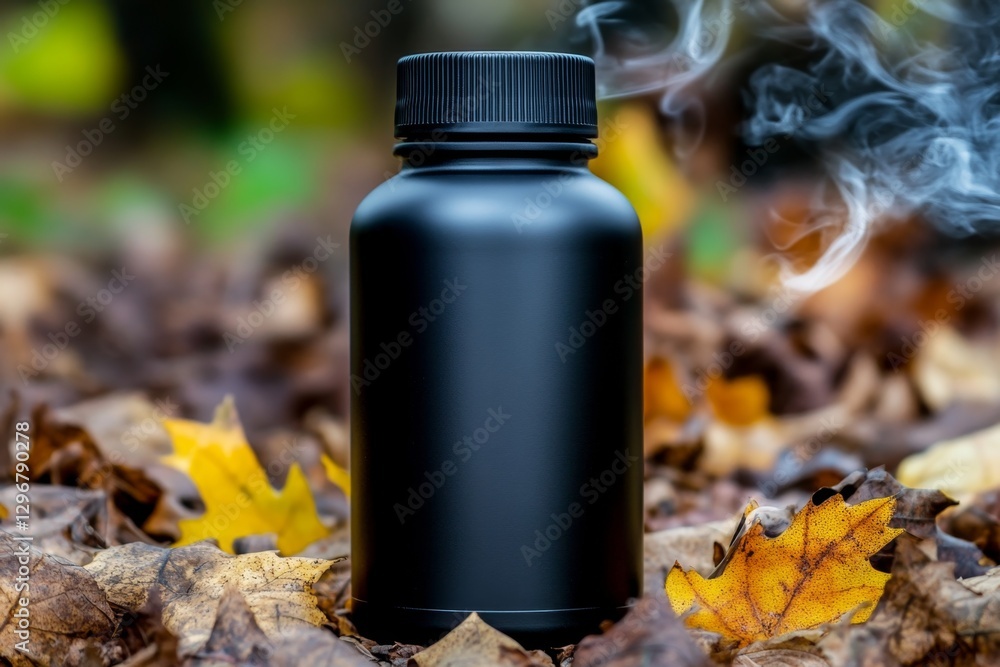 Poster A mysterious black milk bottle with a cursed aura around it ...
