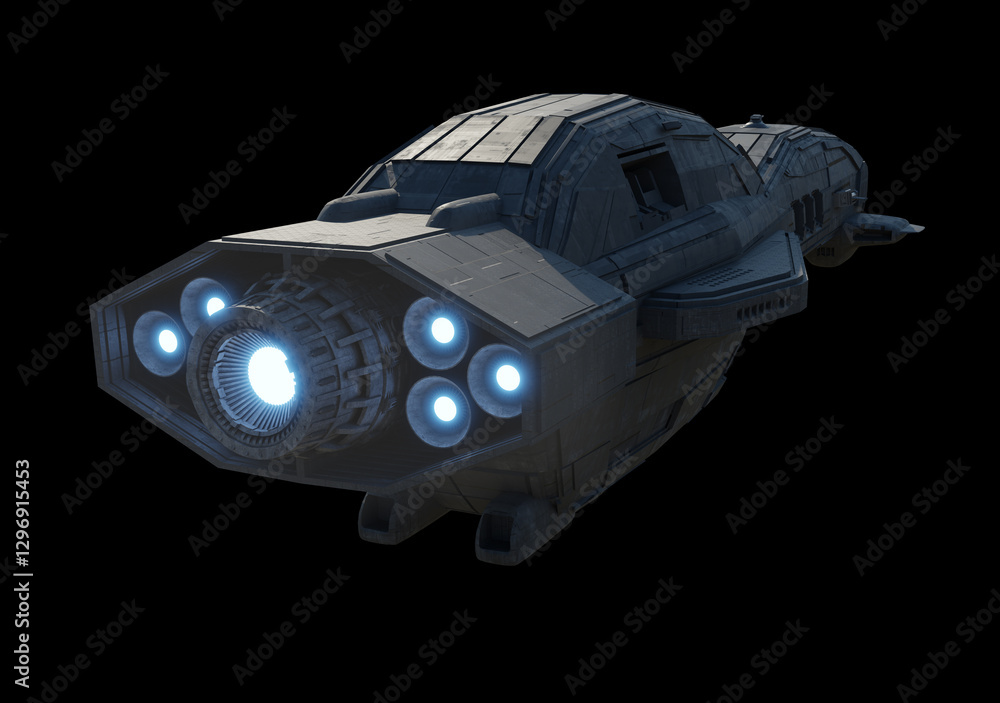 Poster Interstellar Cargo Space Ship - Rear View, 3d digitally rendered ...