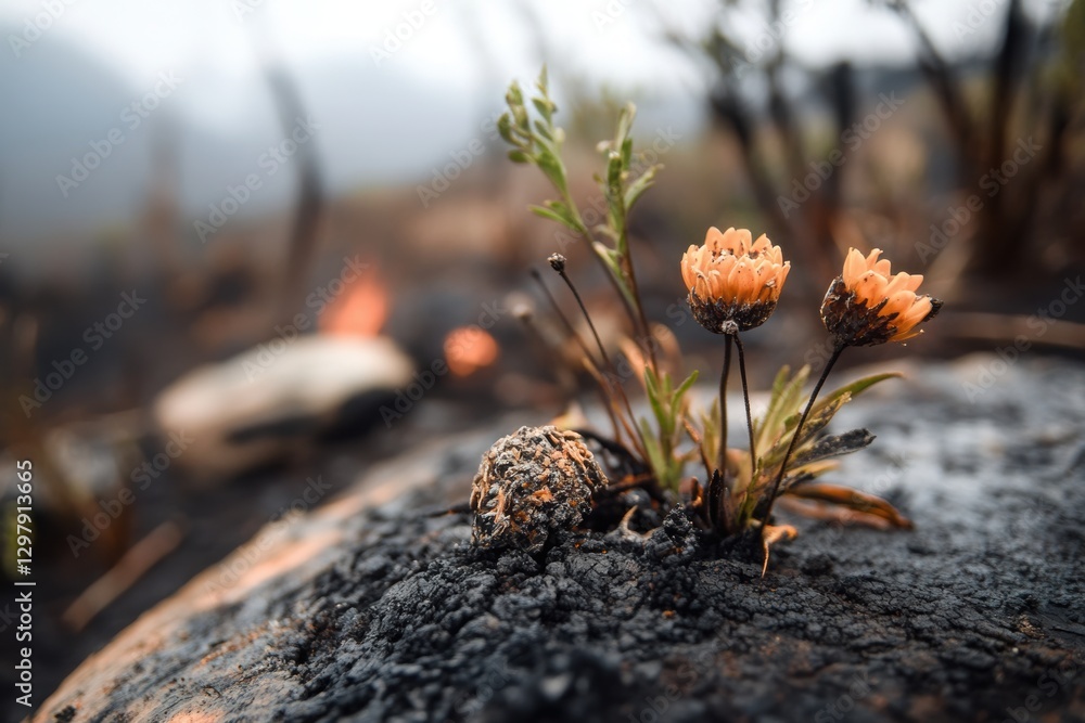 Poster The ecological consequences of forest fire, with the destruction ...