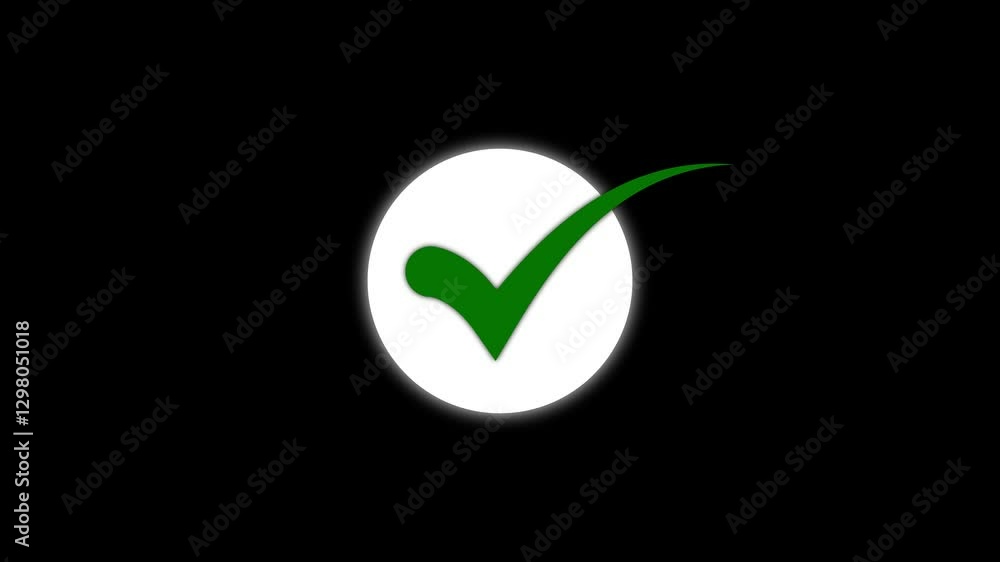 Check mark symbol. approved tick mark icon, Check mark animation on ...