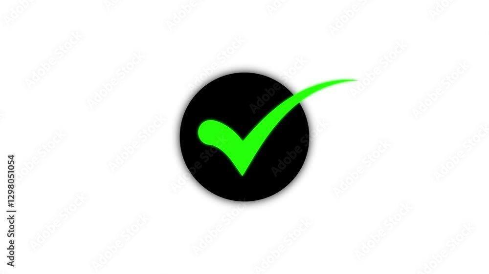 Check mark symbol. approved tick mark icon, Check mark animation on ...