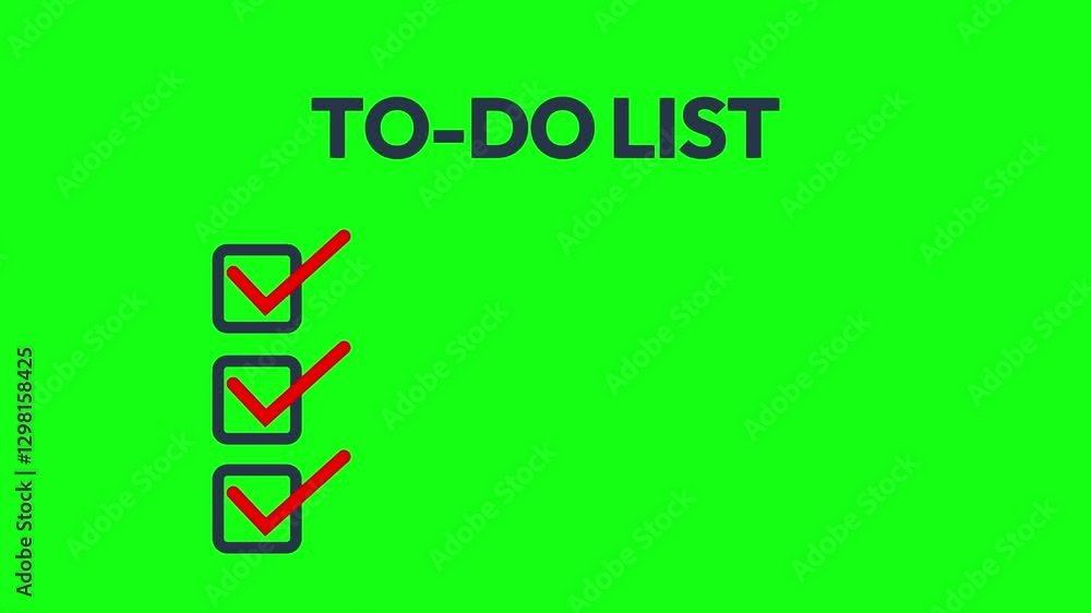 Three to-do list points with copy space marked with marker on the green ...
