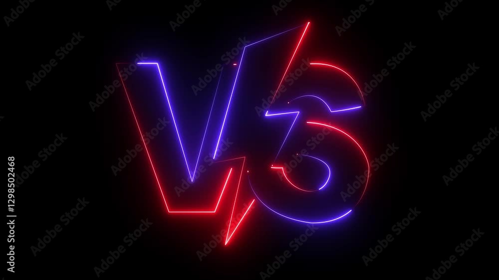 VS versus bars neon animation with black background. VS versus bars ...