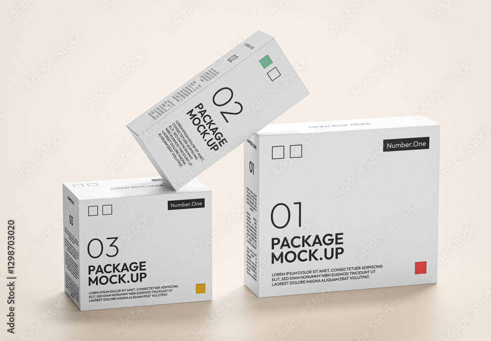 White Box Set Mockup Stock 템플릿 | Adobe Stock