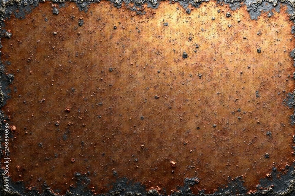 Poster Copper bronze metal background with oxidised and weathered ...