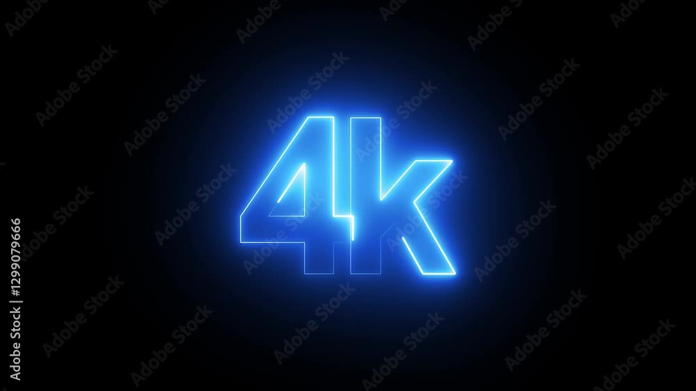 Abstract neon text 4k .congratulations for 4k. 4k Follower neon Text ...