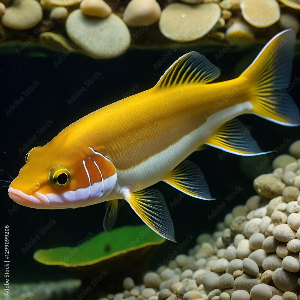 Poster Stone loach (Barbatula barbatula) fresh water ray-finned fish ...