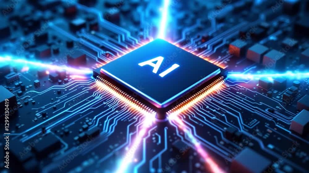 Advanced Microprocessor Connecting with a Motherboard and Activates ...