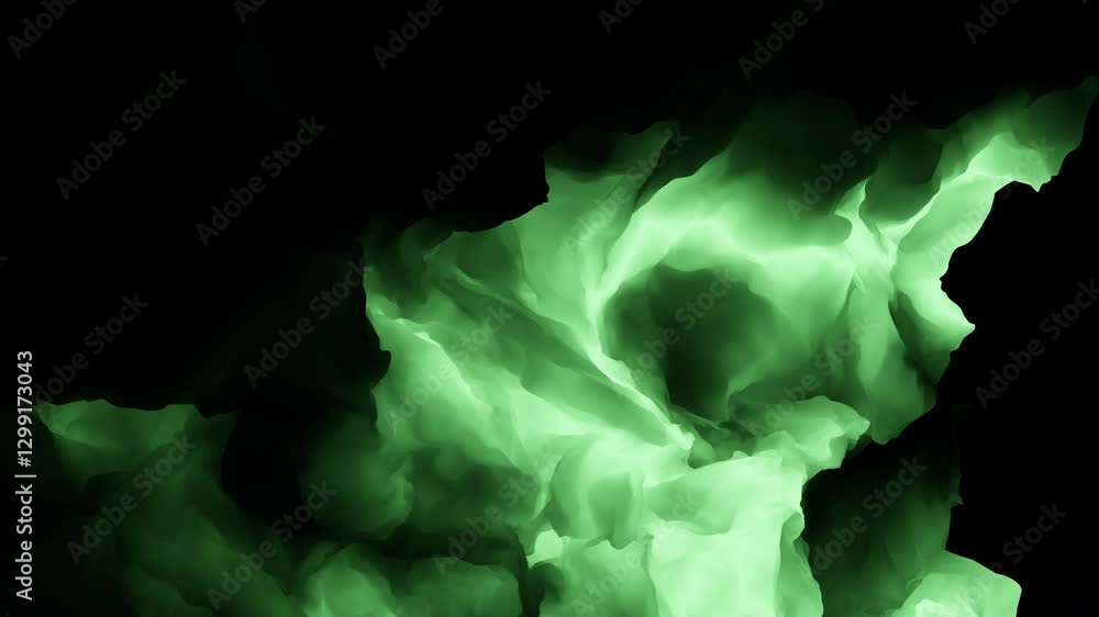 An enigmatic image of a vibrant green flame, leaving viewers pondering its meaning and purpose ...