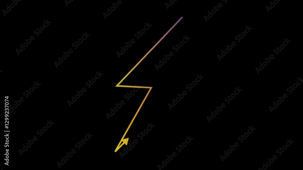 thunderbolt icon animation , Lightning bolt icon with glitch art effect ...