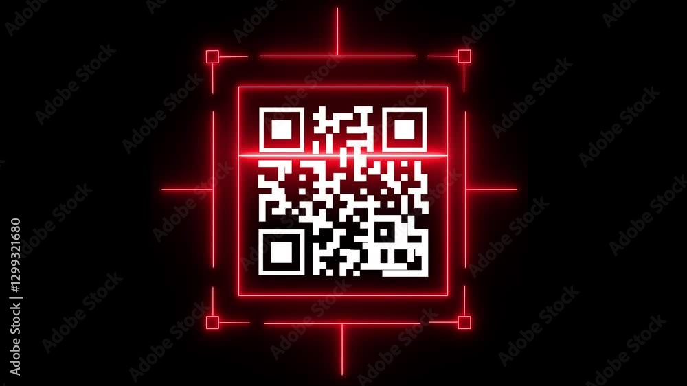 Animation of data processing and qr code Scanning the QR code icon ...