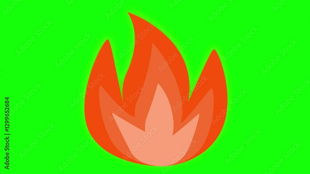 Fire Cartoon Vector Animation. Emoji. Animated. Loopable. Chroma Key ...