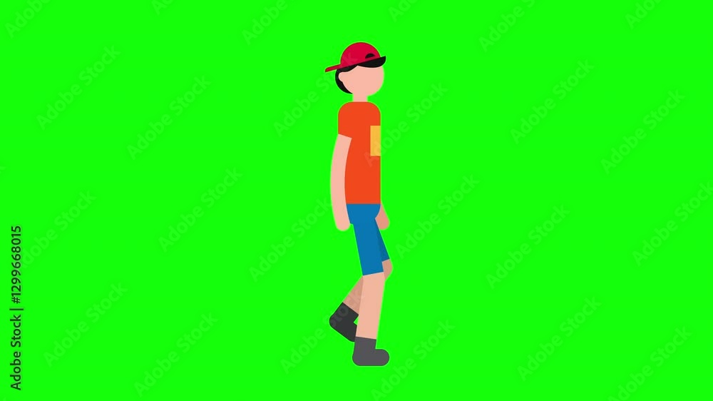 Walk Cycles and Bicycling animations PACK. Set of 2d flat cartoon style ...