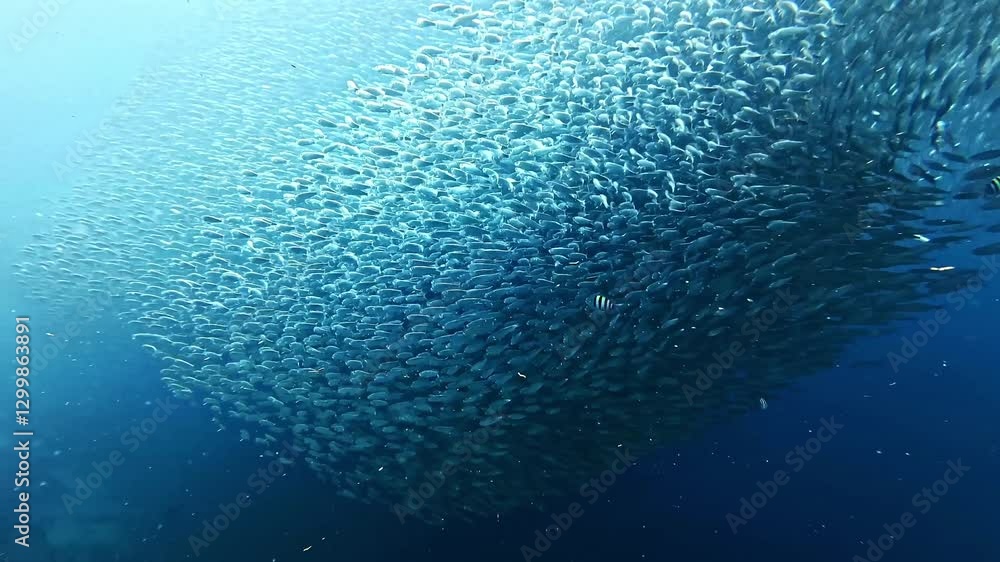 School of sardines in Moalboal, Cebu Island, Philippines. sardine run ...