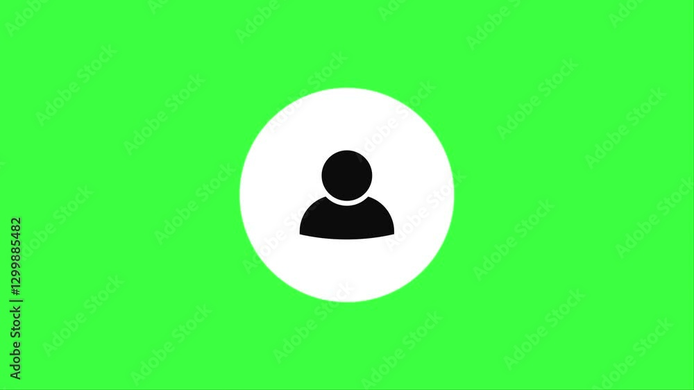 User icon in flat style, Person icon animation, 4K loop, green screen ...