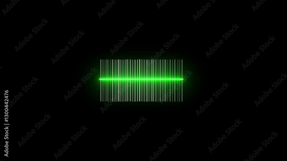 barcode being scanned with a laser beam barcode scanner with black ...