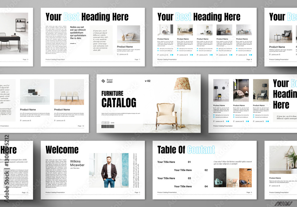 Product Catalog Presentation Template Stock Template | Adobe Stock