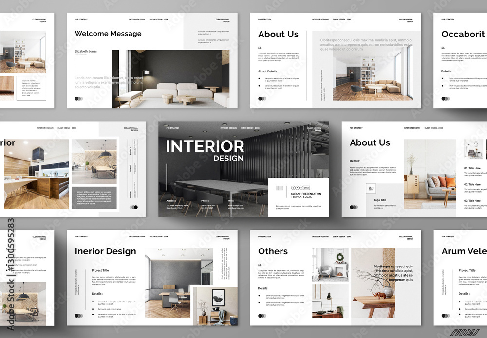 Interior Design Presentation Layout Stock Template | Adobe Stock