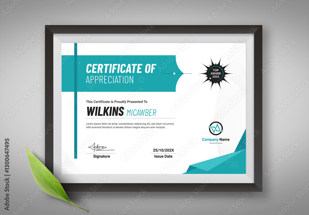 Modern Certificate Template Layout Stock Template | Adobe Stock