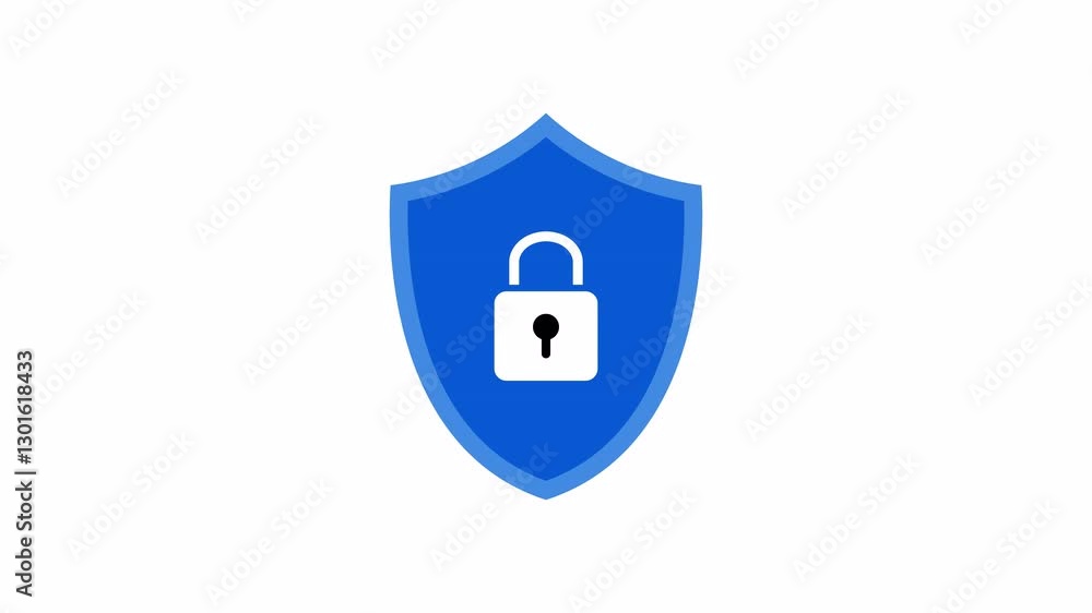 Security Protection Lock Animation with an alpha channel on a ...