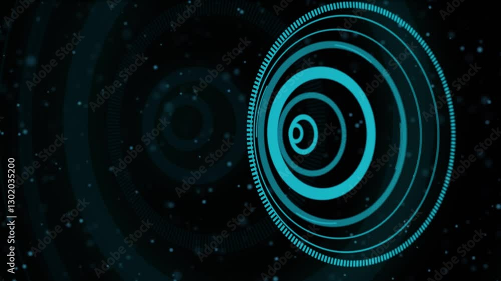 Futuristic Digital HUD Interface with Circular Elements glowing blue ...