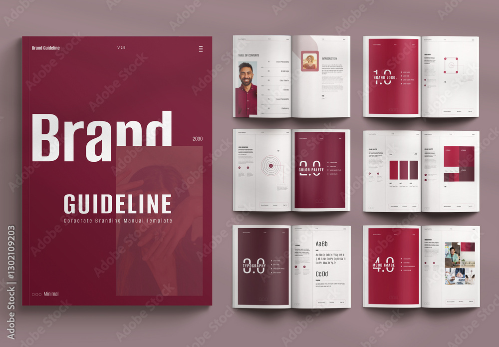 Brand Style Guideline Template Stock Template | Adobe Stock
