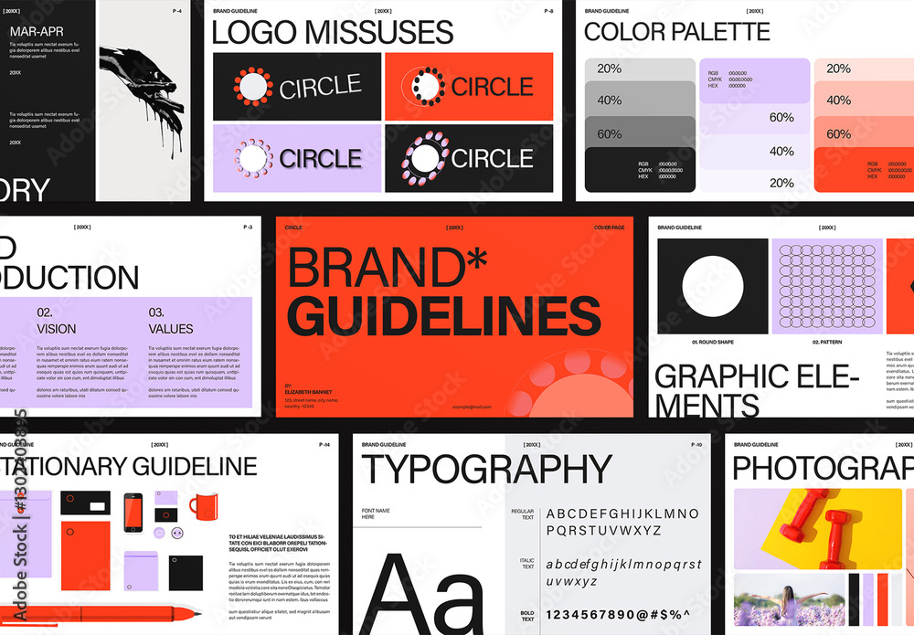 Brand Guidelines Presentation Template Design Layout Stock Template ...