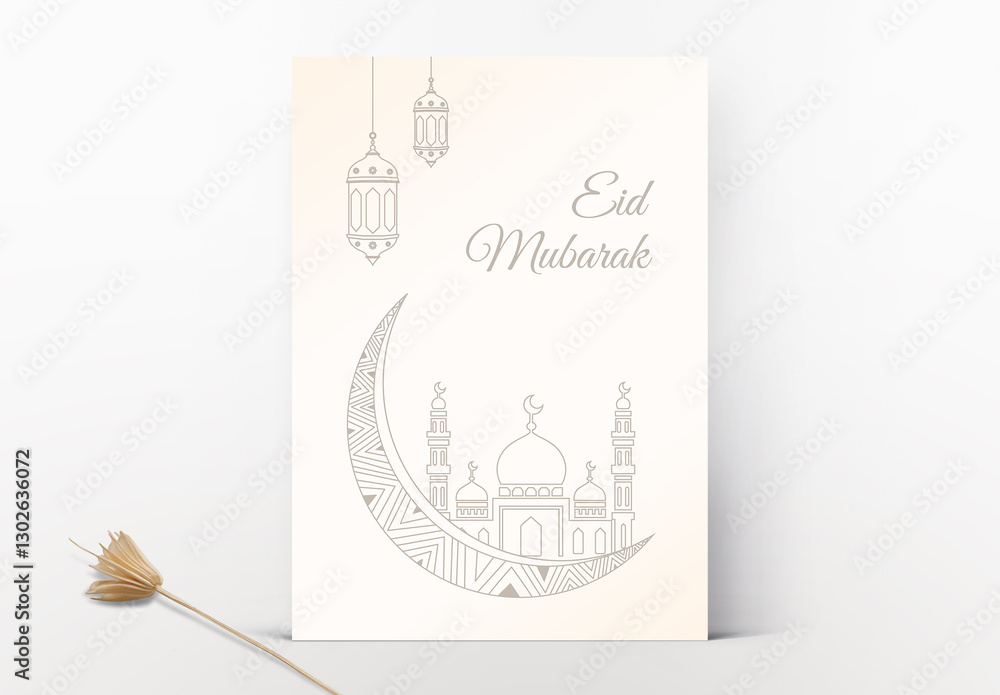 Printable Eid Mubarak Card Stock Template | Adobe Stock