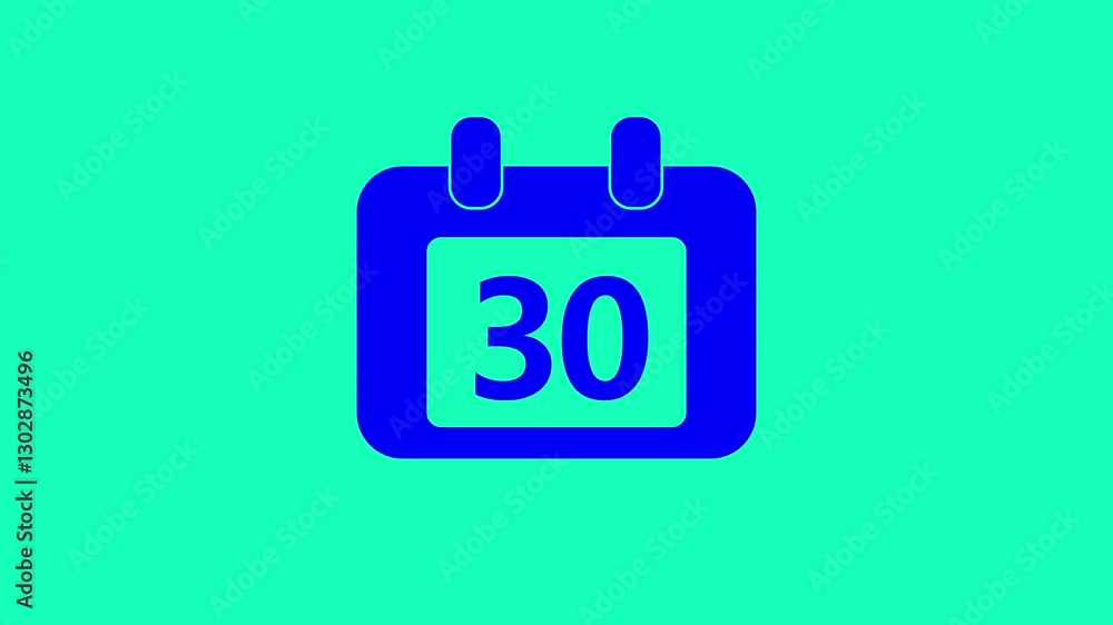 Calendar icon - day 30 animation Luma matte with transparent background ...