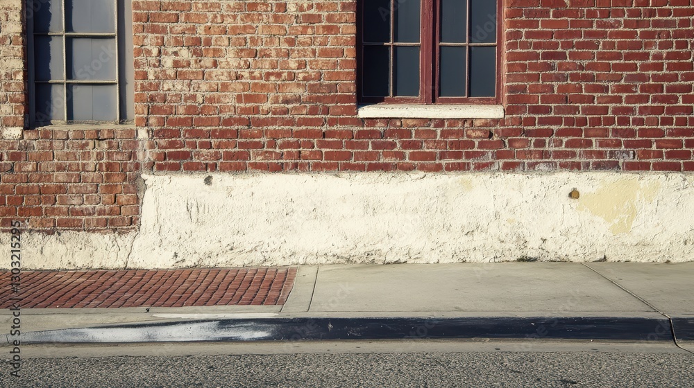 Poster Urban Loading Zone: Stenciled Markings on a White Curb Amidst ...