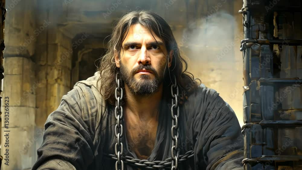 The messenger and precursor of Jesus Christ arrested in prison by order ...