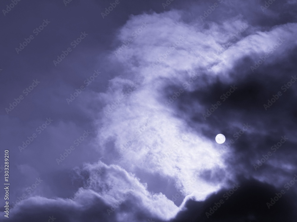 Poster Dark night sky clouds and moon. – Wall Art | UkPosters