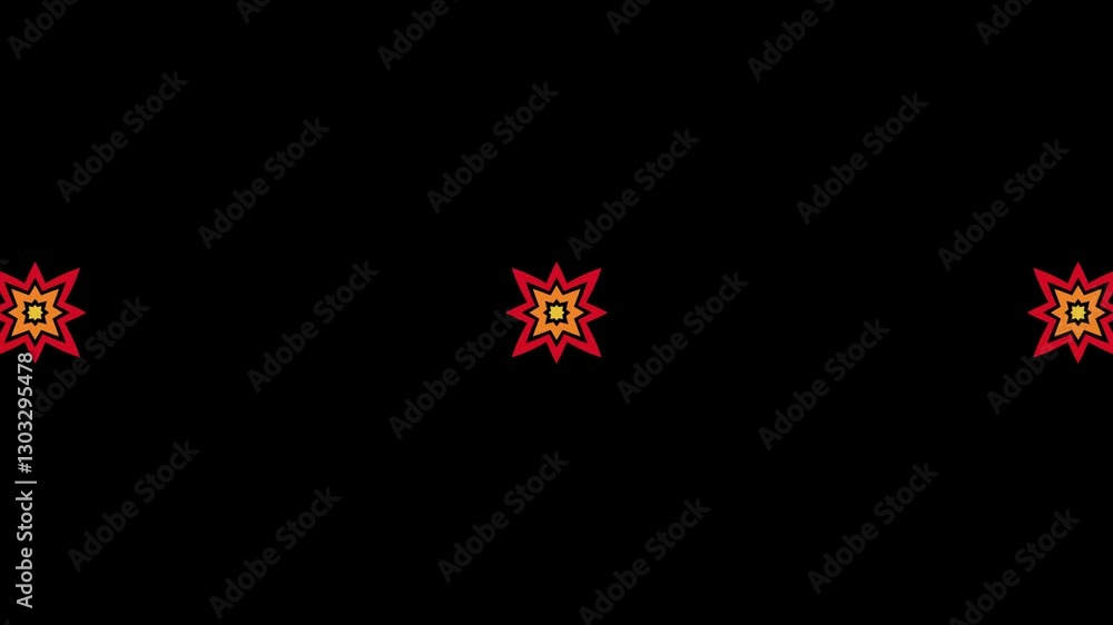 2d simple flat animation of vintage kaleidoscope moving wall background ...