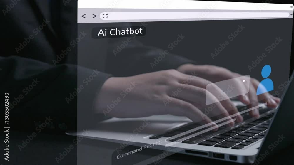 Human interact with AI artificial intelligence virtual assistant ...