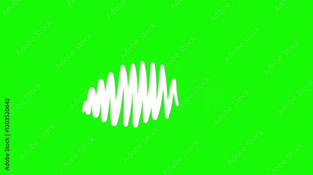 Lively Line Zigzag Scribble Cartoon Effect Animations - Hand-Drawn White Line Shape Animation on ...