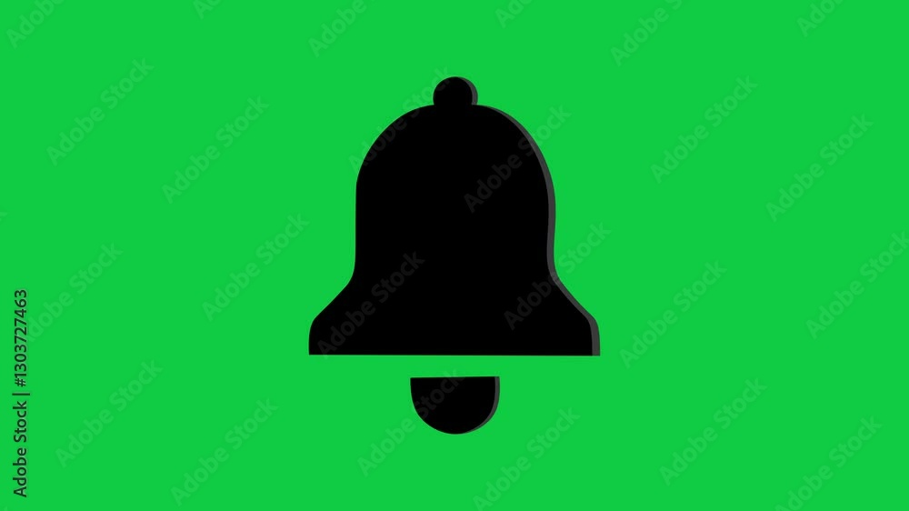 Social media bell notification icon animation on green screen, Incoming ...