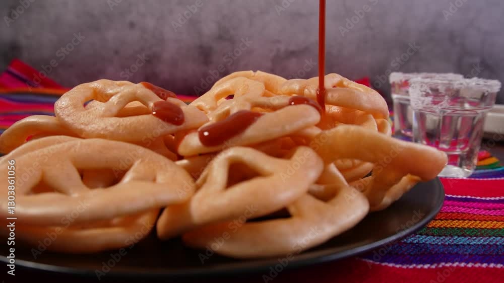 Chicharrines fritos mexicanos, botana mexicana, con salsa picante ...