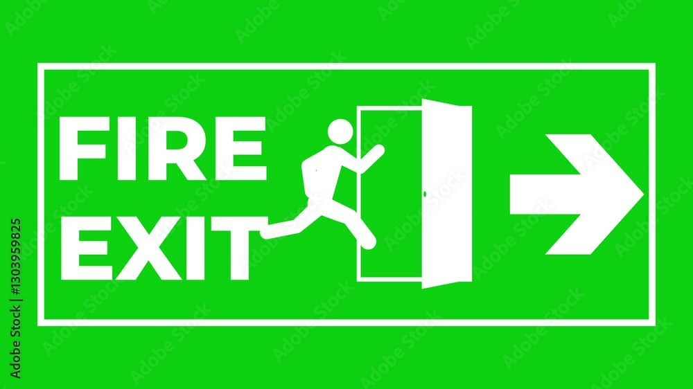 emergency exit animated exit symbol evacuation rescue escape emergency ...