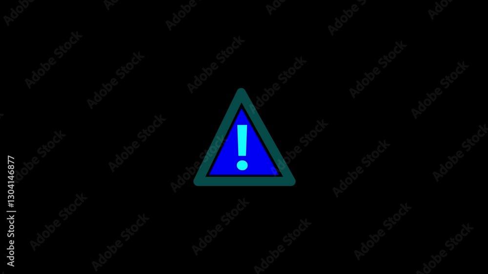 warning sign and danger icon animation. Triangle warning sign ...