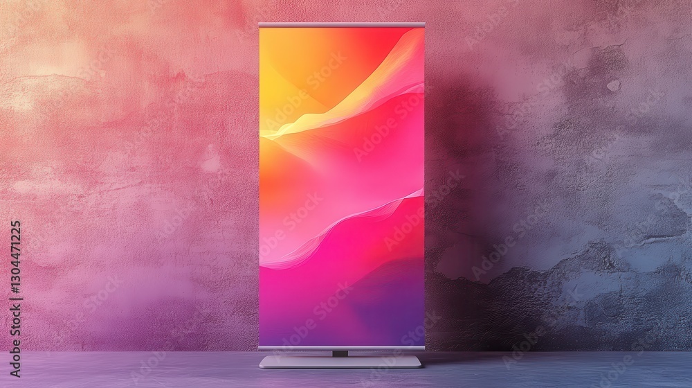 Poster A vibrant mockup of a X stand banner, its bold design ready to ...