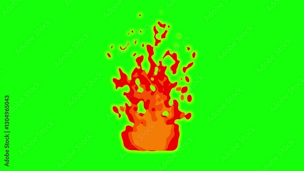 Vidéo Stock Bonfire 2D (Green Screen) 4K | Fire Animation for VFX and ...