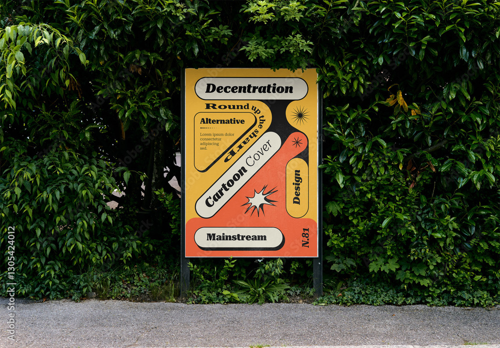 Mockup Of Vertical Customizable Poster By Bush Stock Template | Adobe Stock