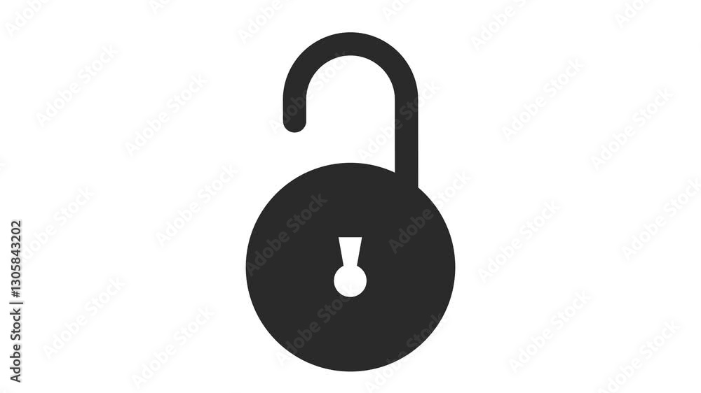 Lock activation and deactivation Animation. High security. lock and ...
