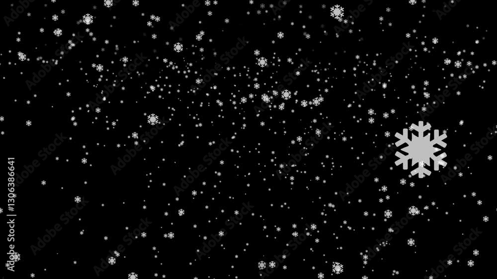 Winter Snow Fall, Looping Snowfall Particles Overlay, Isolated Snow ...