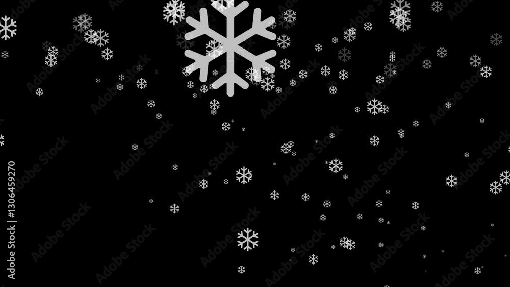 Snowfall Particle Animation 4k. Snow Falling Black Screen. Snowing ...