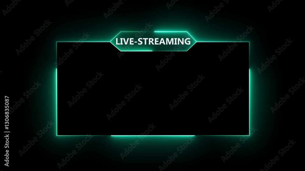 live RCE streaming neon text frame animation box frame neon frame live ...
